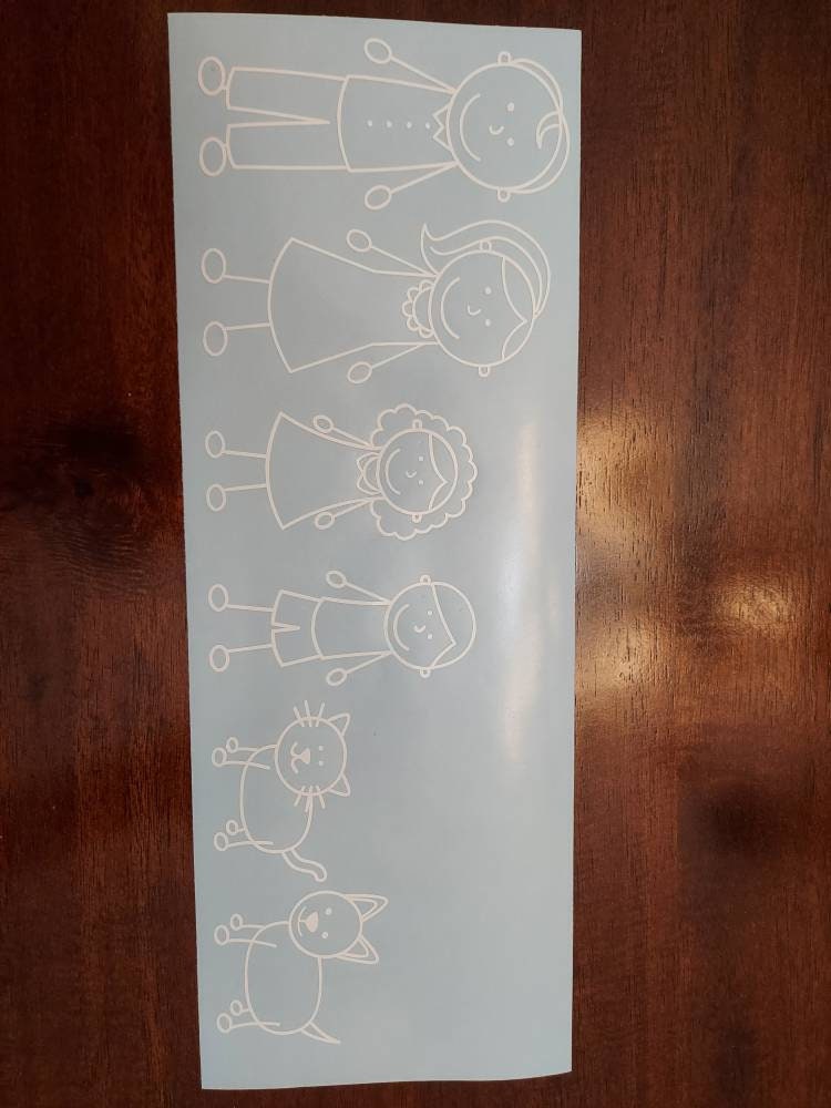 Custom Stick Figure Family Vinyl Car Window Decal - Etsy