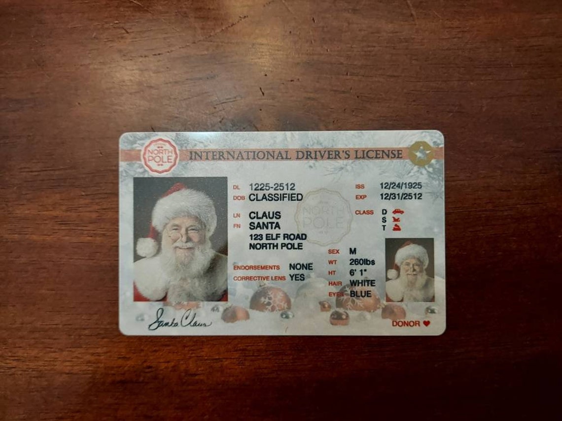 Santa Drivers License - Etsy