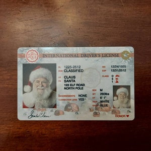 Santa Drivers License - Etsy