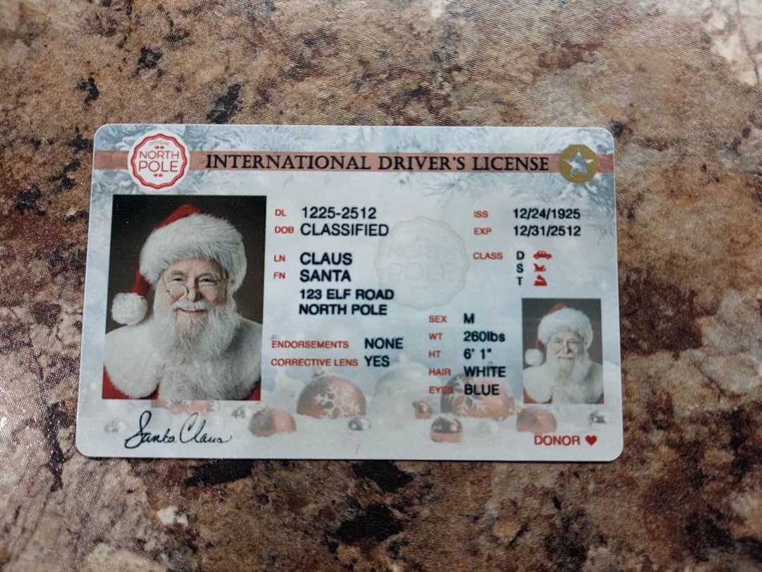 Santa Drivers License - Etsy