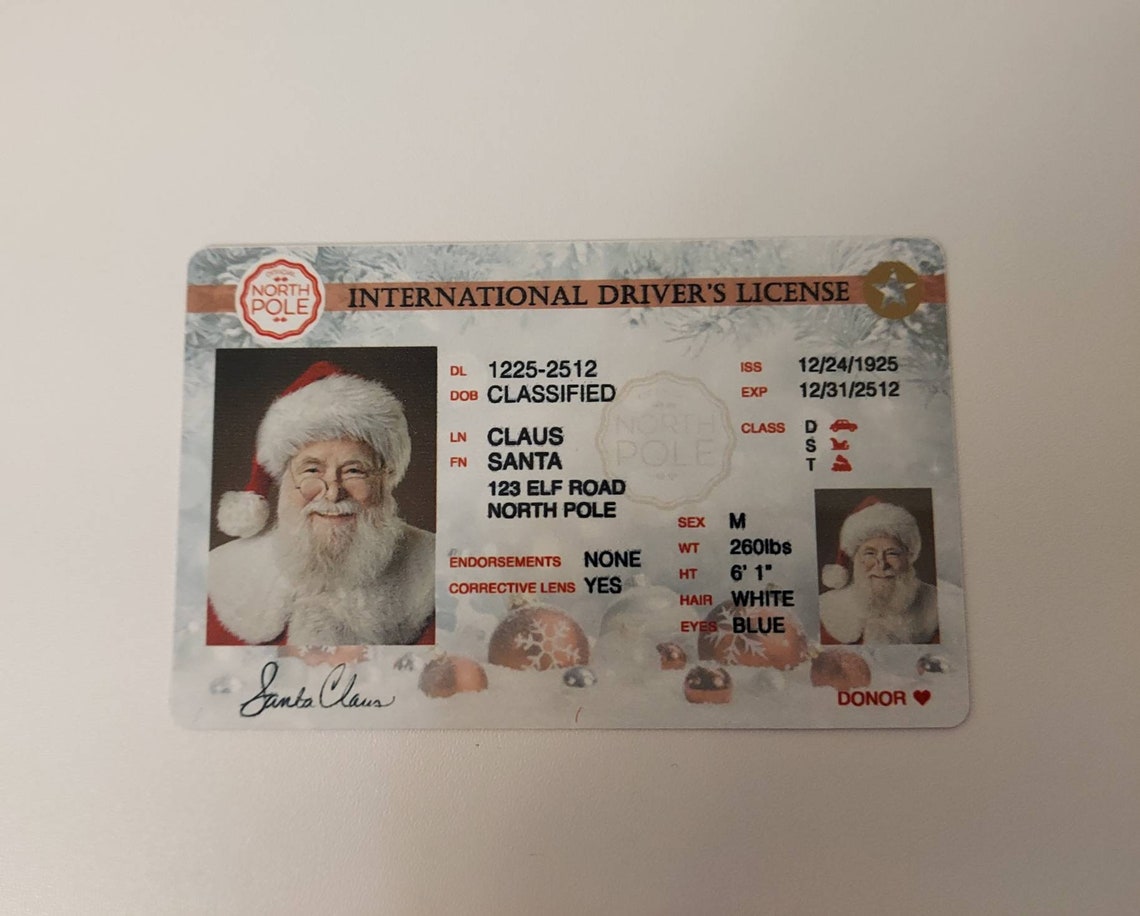 Santa Drivers License - Etsy