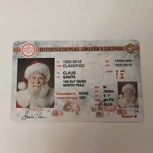 Santa Drivers License - Etsy