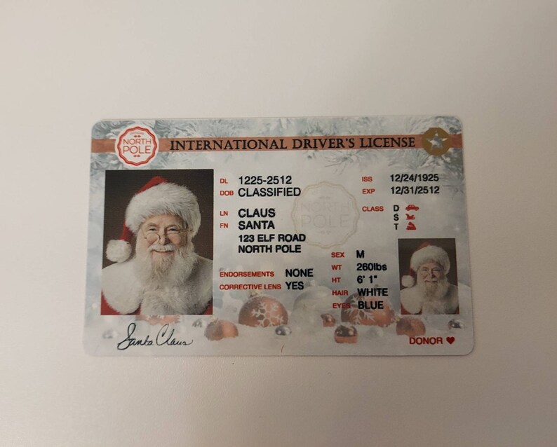 Santa Drivers License - Etsy