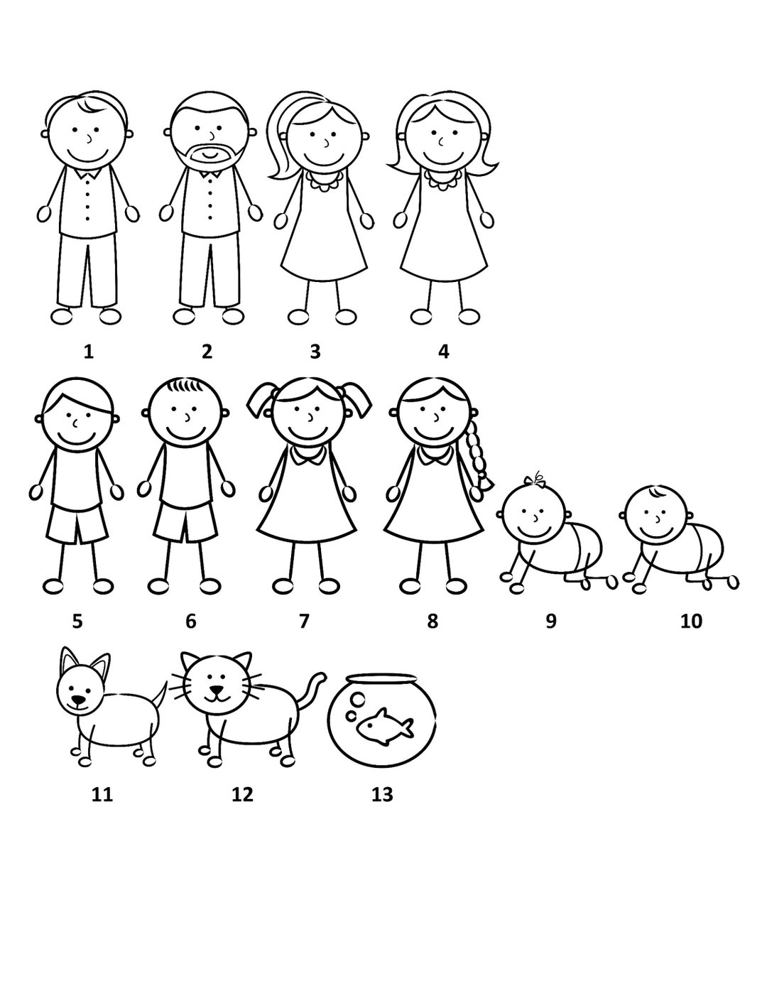 Custom Stick Figure Family Vinyl Car Window Decal - Etsy