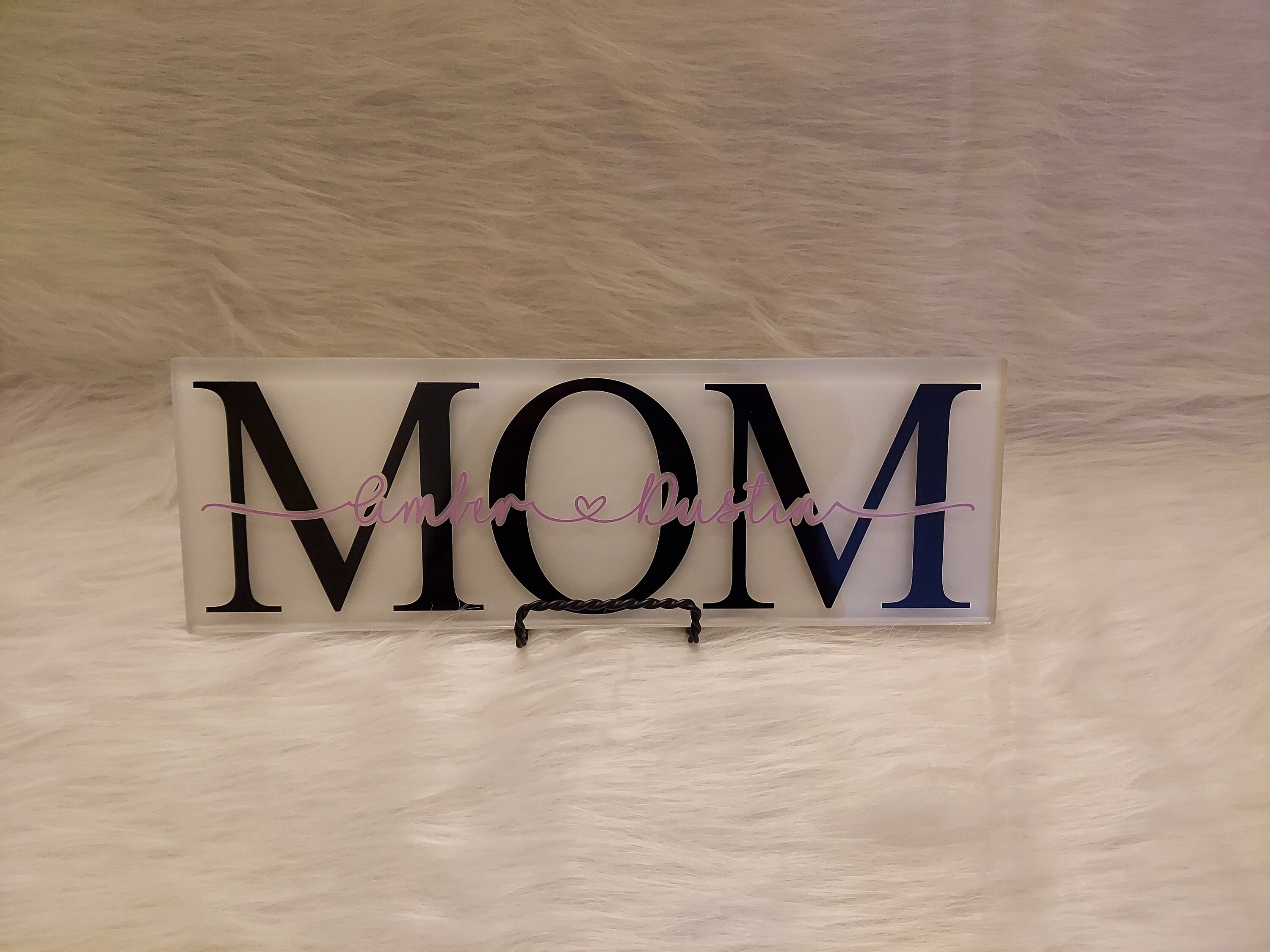 Personalized Mom Tile Sign, Engraved Glass Plaque - Etsy