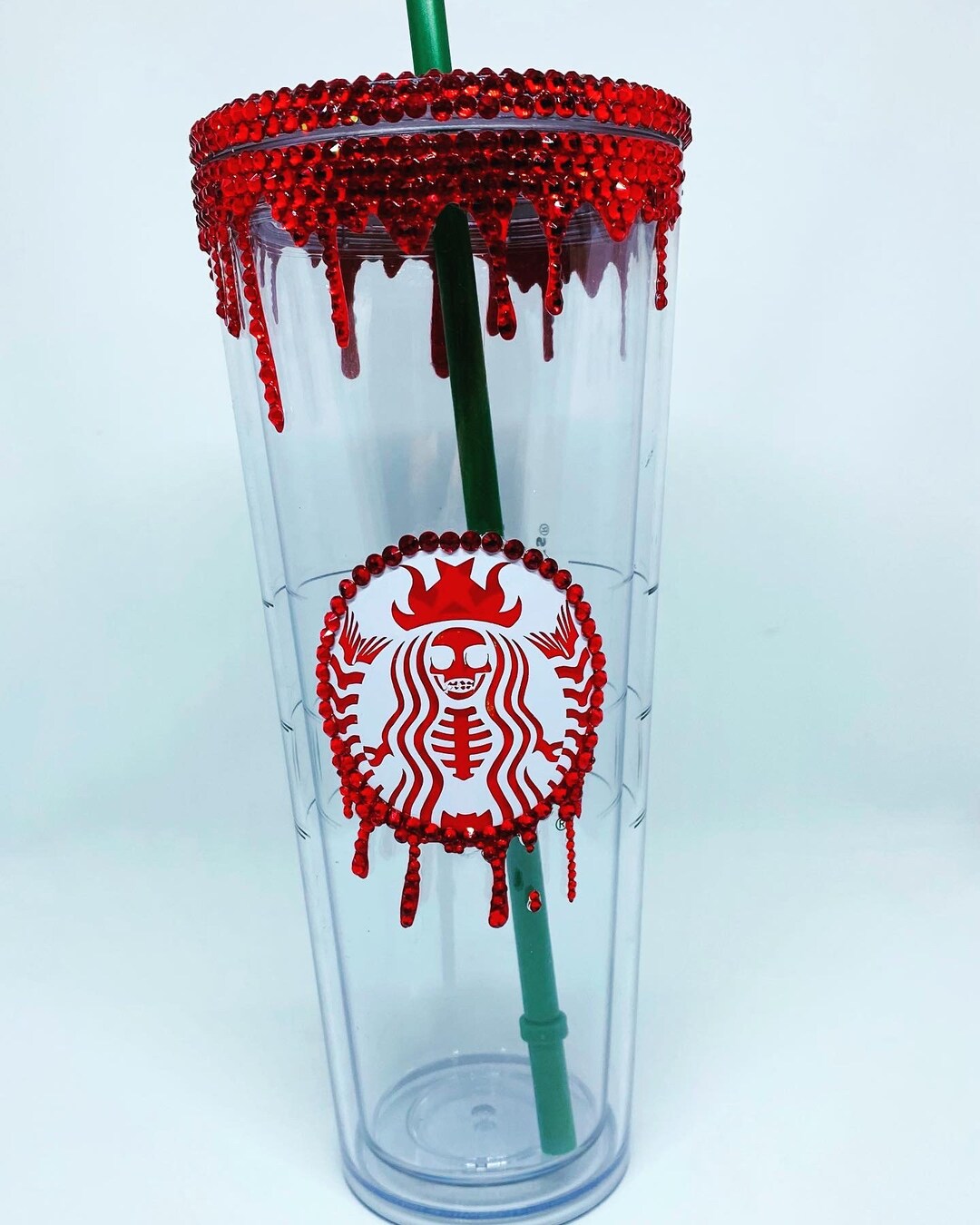 Rhinestone Bling Skeleton Drip Starbucks Venti Tumbler - Etsy