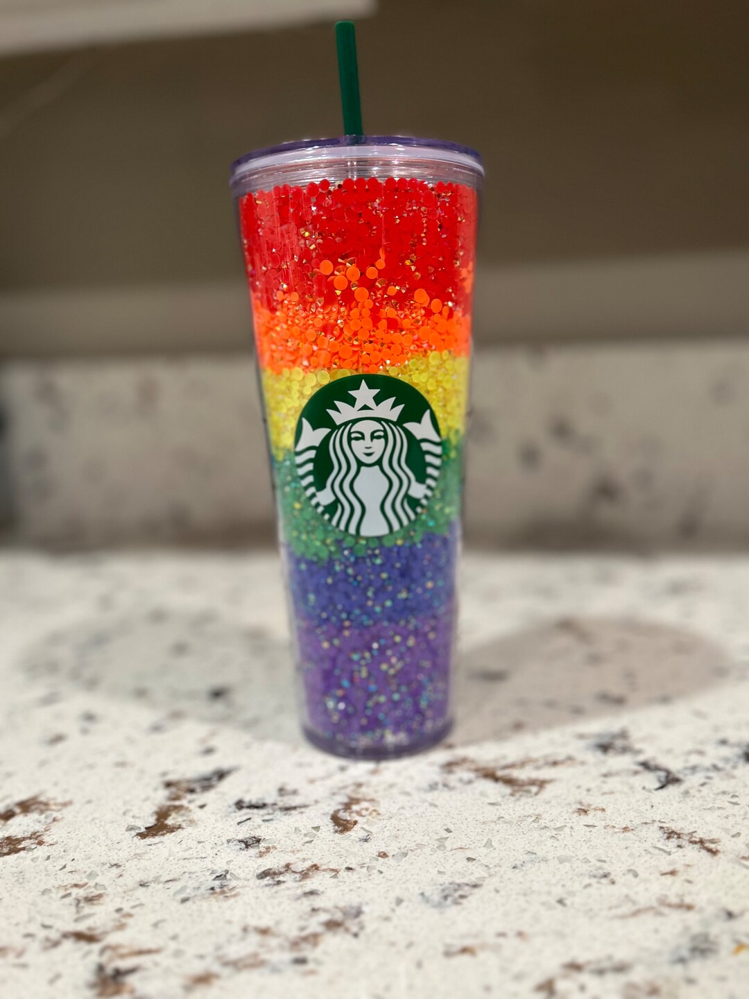 Rainbow Pride Rhinestone Starbucks Venti Tumbler - Etsy