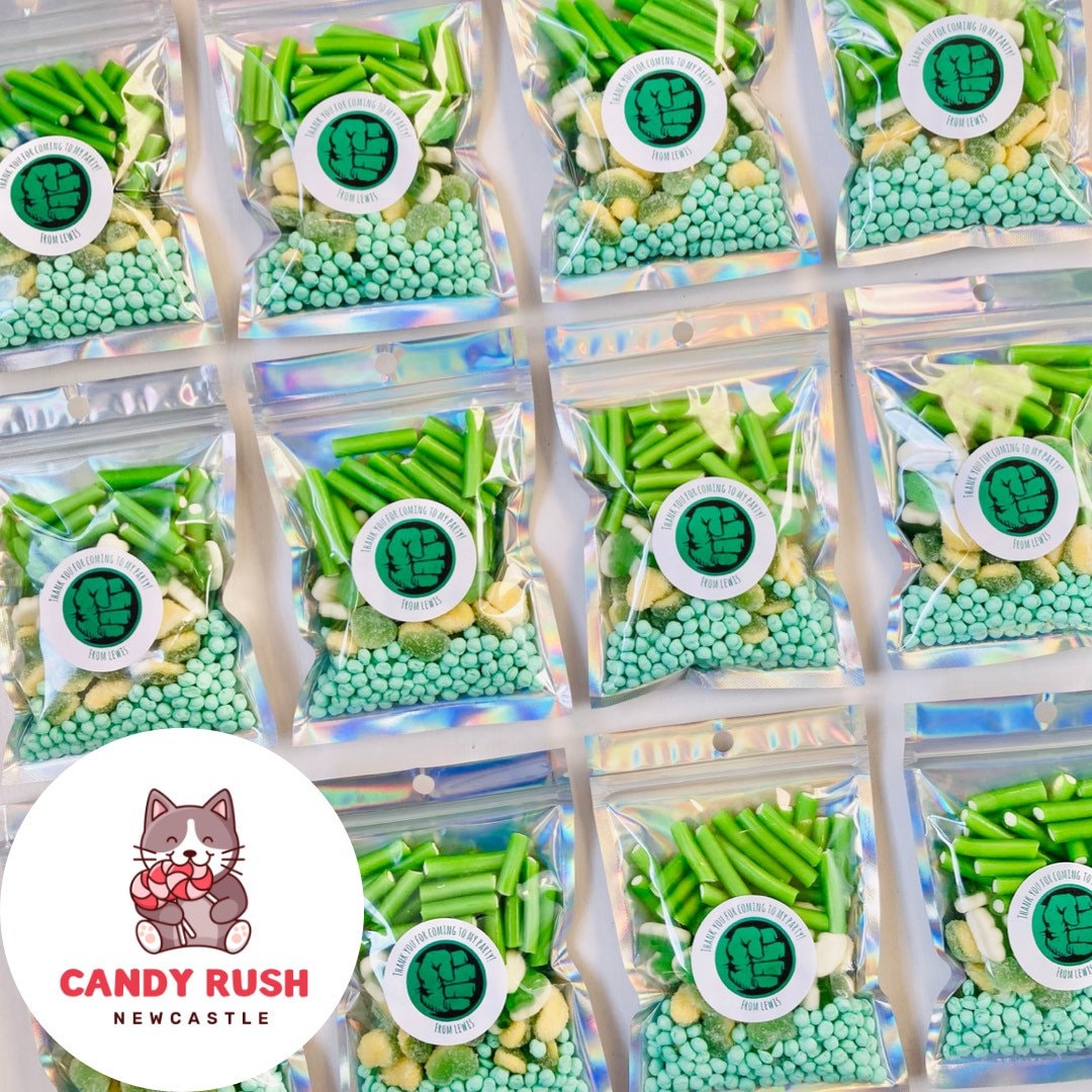 Pre Filled Hulk Party Favours Sweet Bags Thank You Gifts Party Bag ...