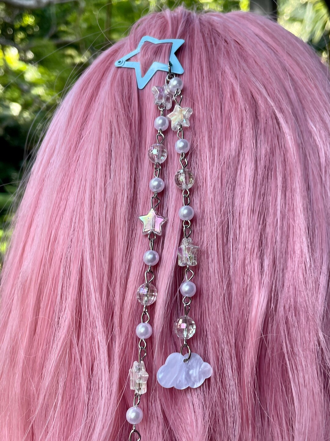 White Cloud Hair Chains - Etsy