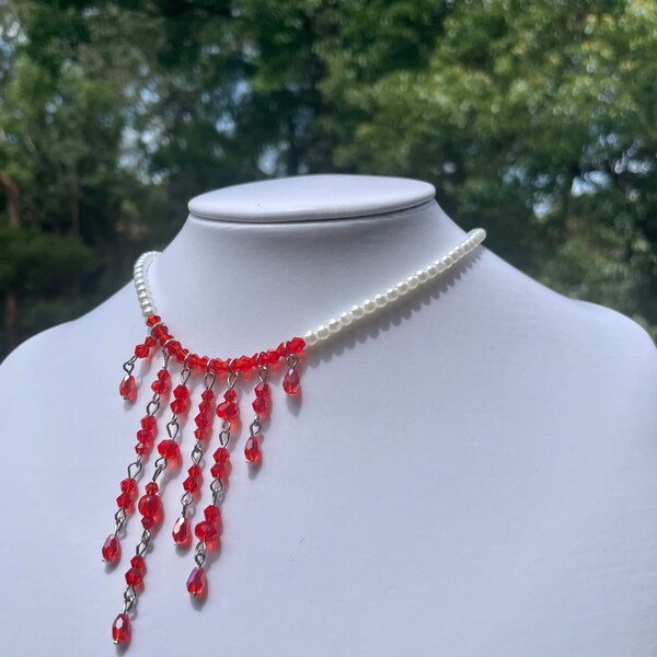 Blood Pearl Necklace - Etsy