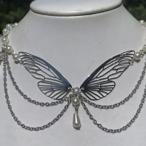 Silver Butterfly Wing Necklace - Etsy