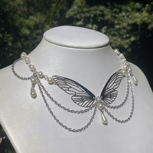 Silver Butterfly Wing Necklace - Etsy