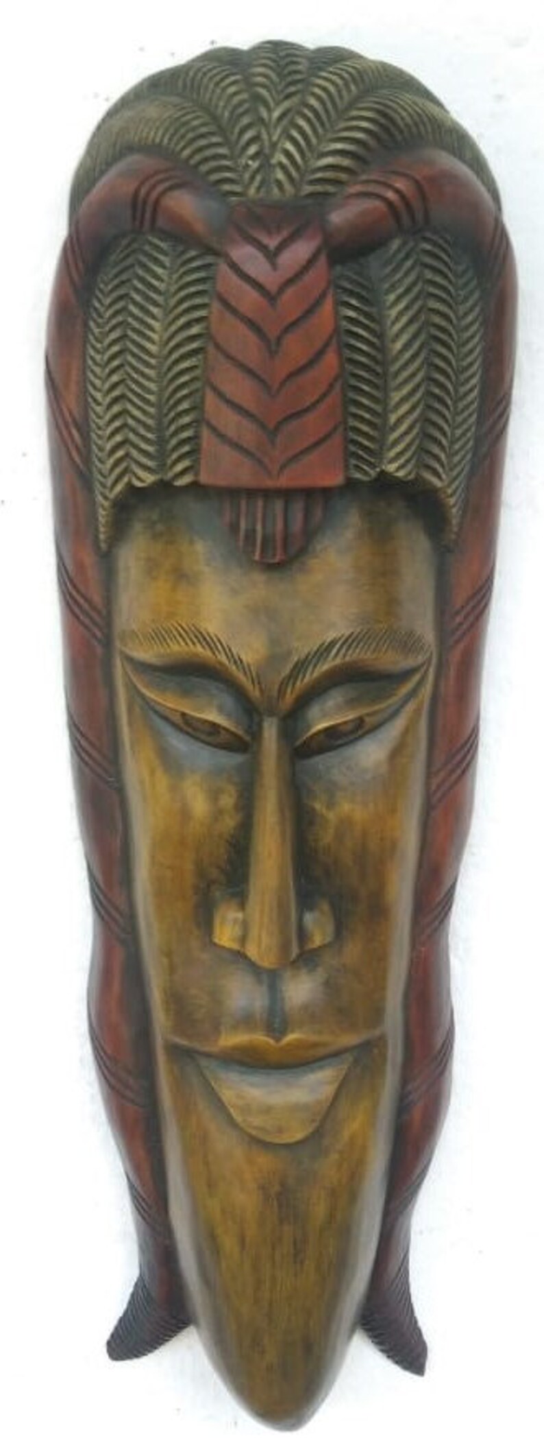 Wood Mask, Wall Decor, Wall Art, Wall Hanging , Gift, Wall Art ...