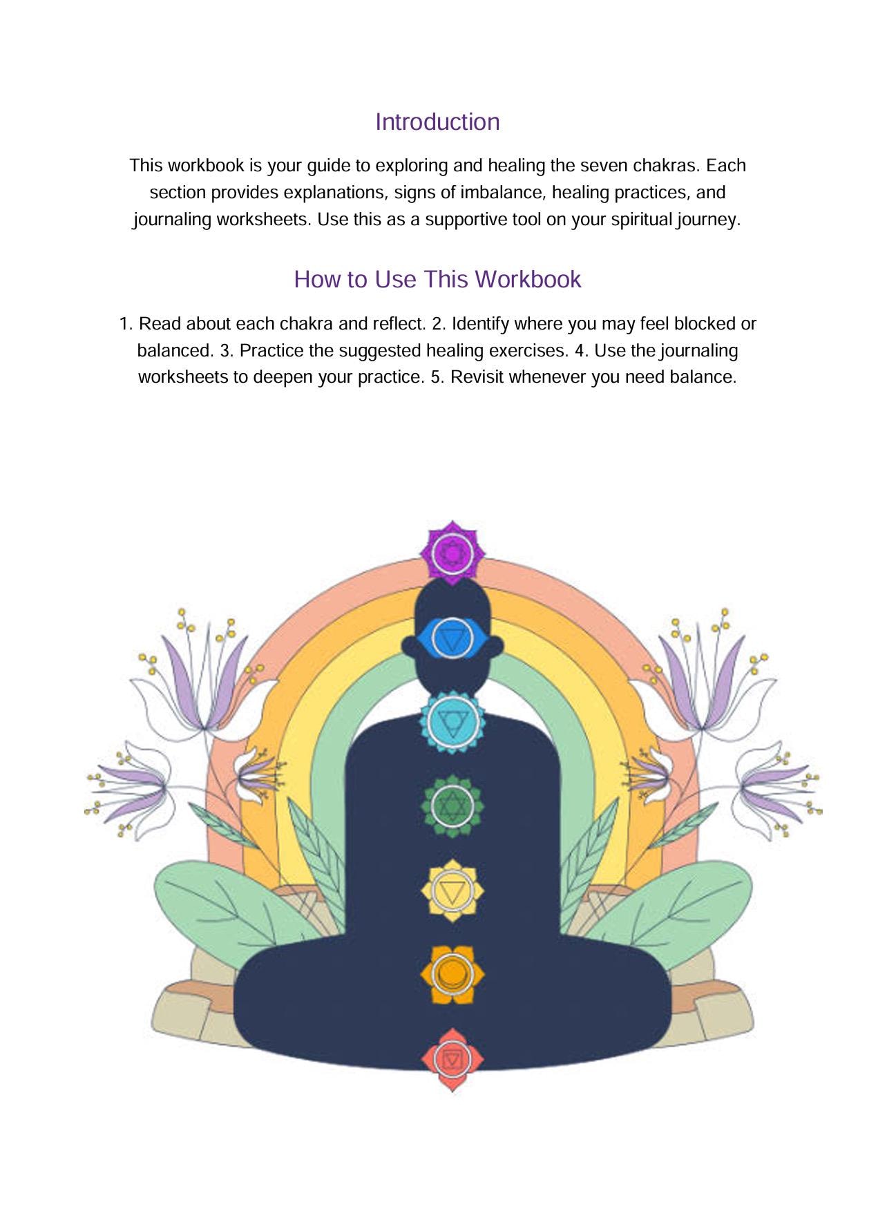 Chakra Healing Workbook PDF | Printable Chakra Journal & Energy Balance ...