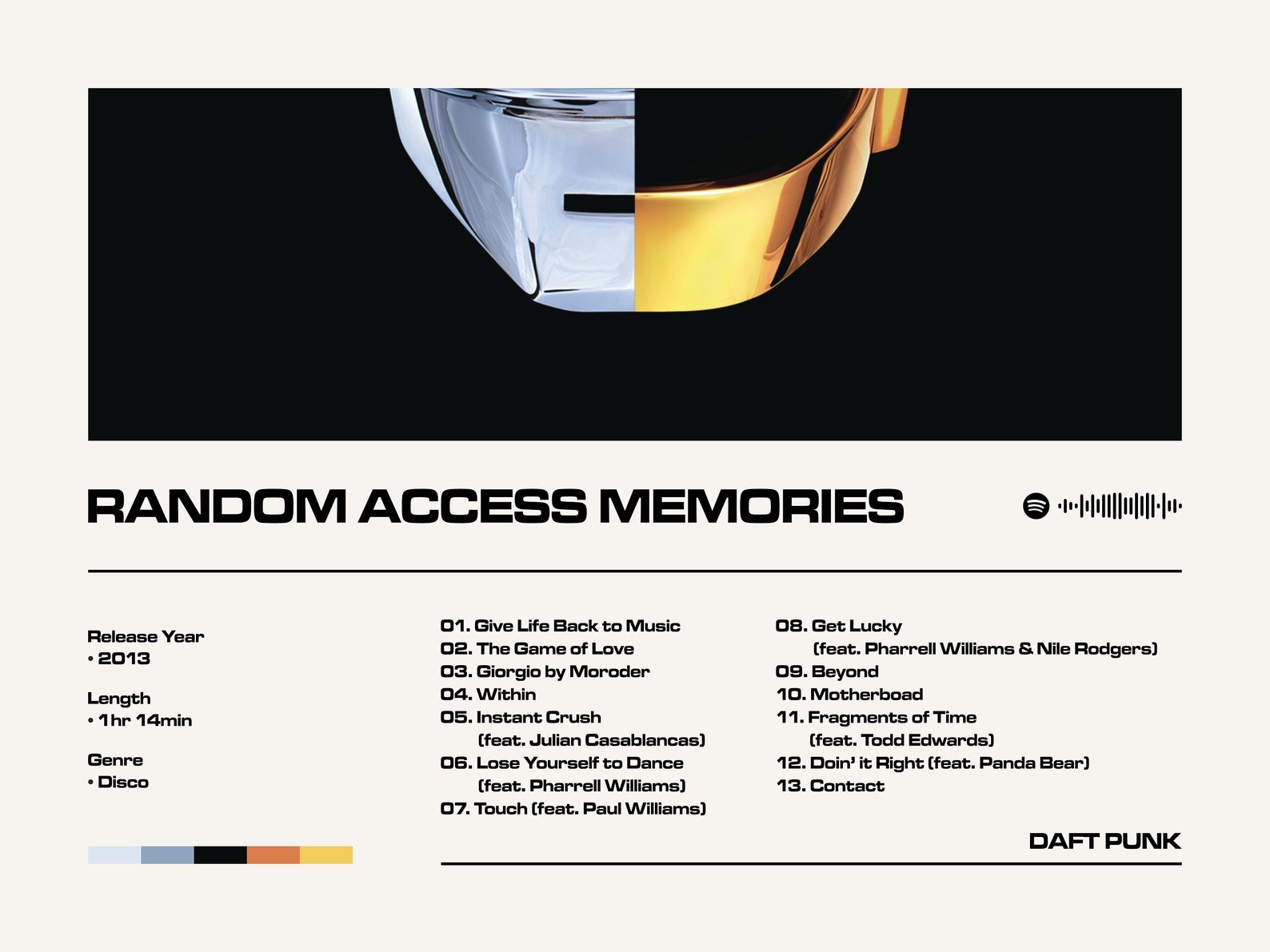 Random Access Memories Daft Punk Album Poster Framed | Etsy
