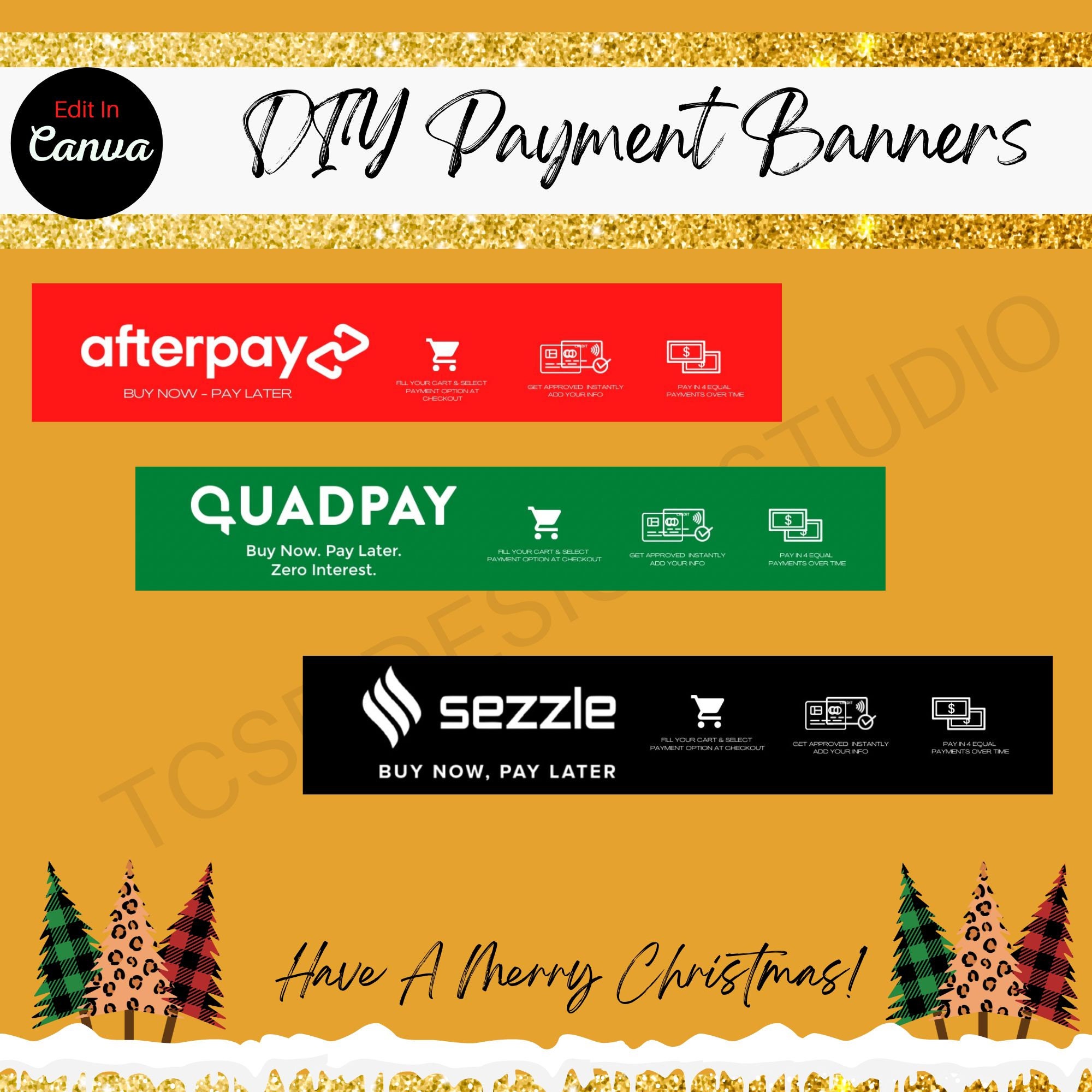 DIY PAYMENT BANNERS Canva Templates Afterpay Sezzle - Etsy