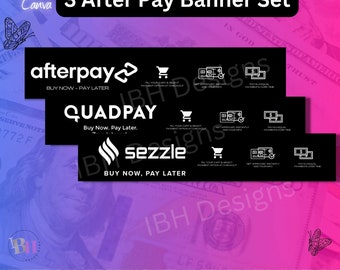 DIY PAYMENT BANNERS, Canva Templates, Afterpay Sezzle, Quadpay, Web ...