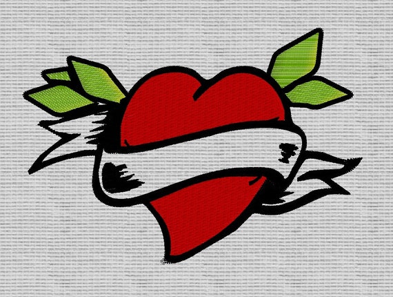 Hearts With Banners Tattoos