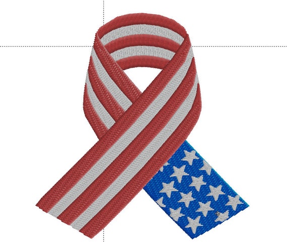 American Flag Ribbon Machine Embroidery Download .PES File - Etsy