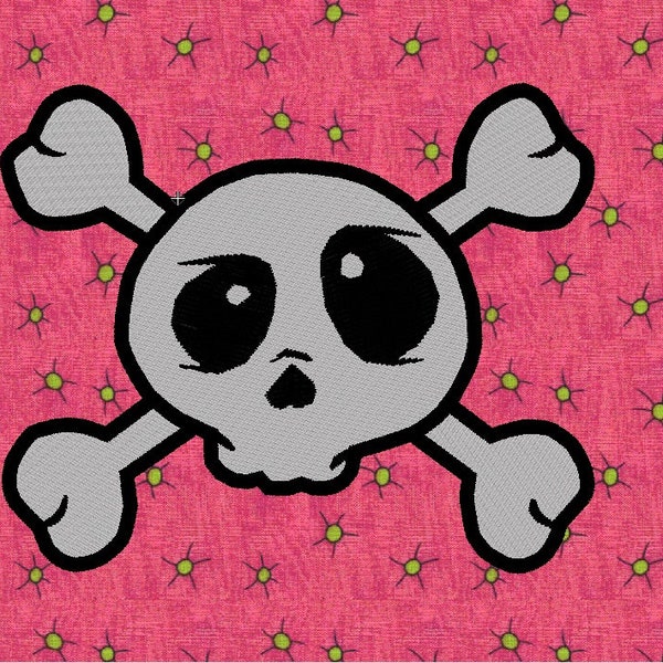 Skull and Cross Bones Embroidery - Etsy