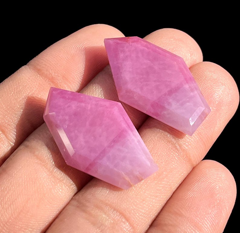 Pair Natural Pink Sapphire Gemstones, Fancy Cut, 44.90 Carat - Etsy UK
