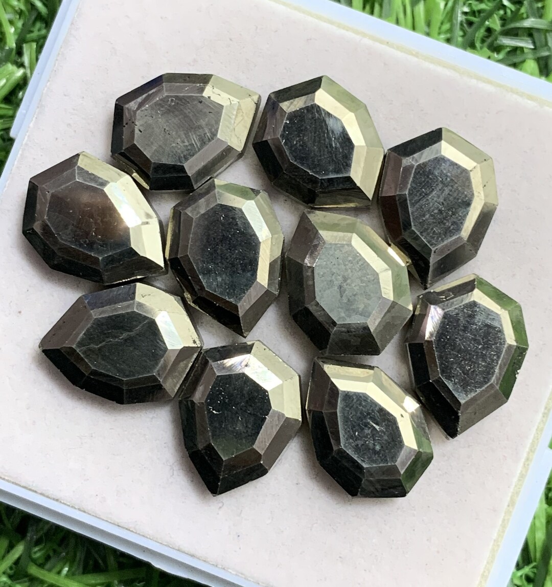100% Natural Pyrite, Step Cut Mix Shape Flat Backs Lot Gemstone, 116.00 ...
