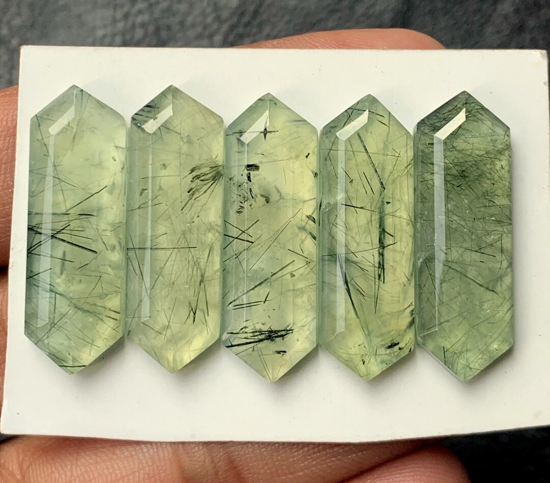 72.80 Caret Prehnite Fancy Shape Step Cut Gemstone Lot: 10x30 Mm for ...
