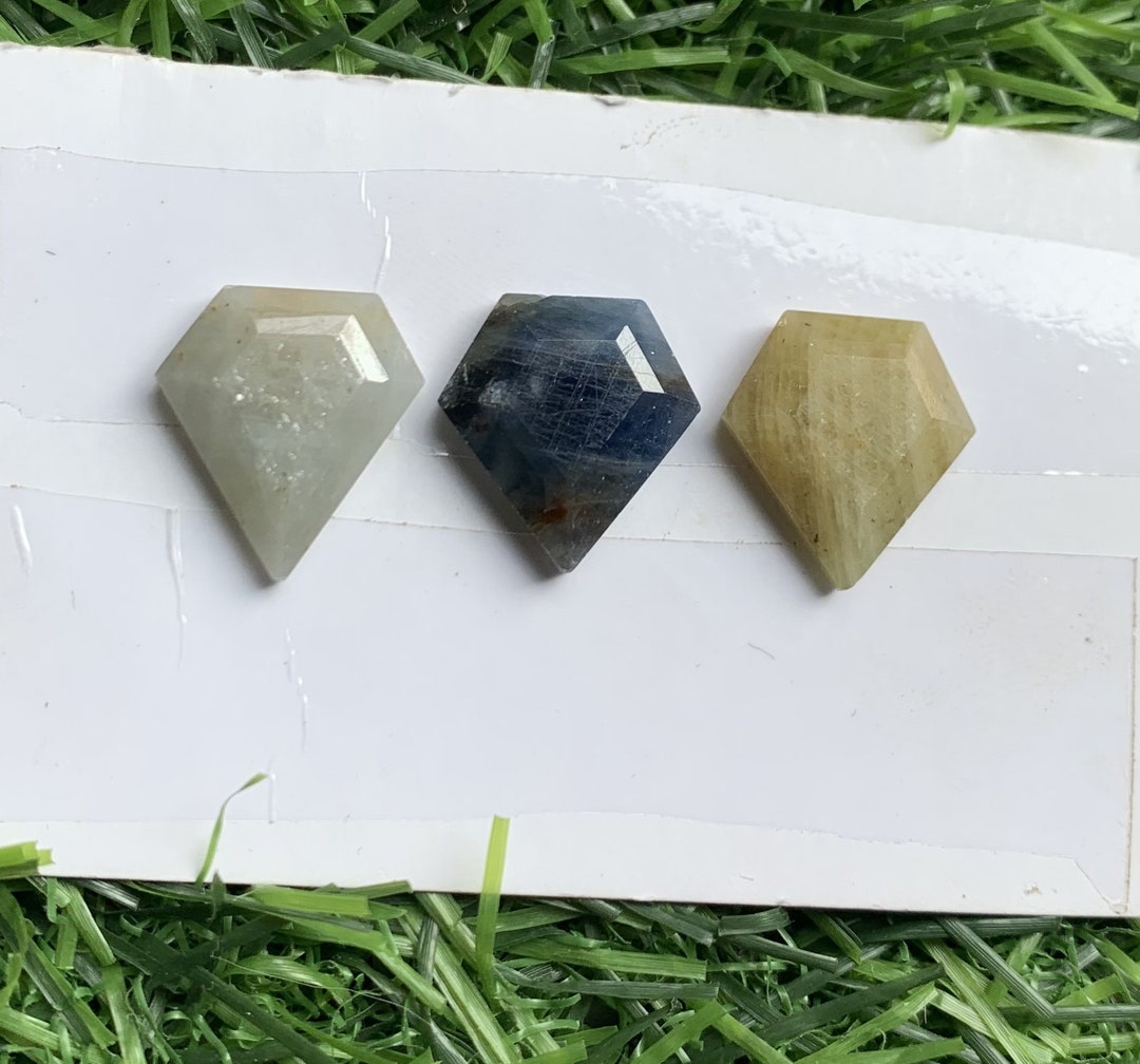 Sapphire 100% Natural Multi Sapphire, Step Cut Fancy Shape Flat Backs ...
