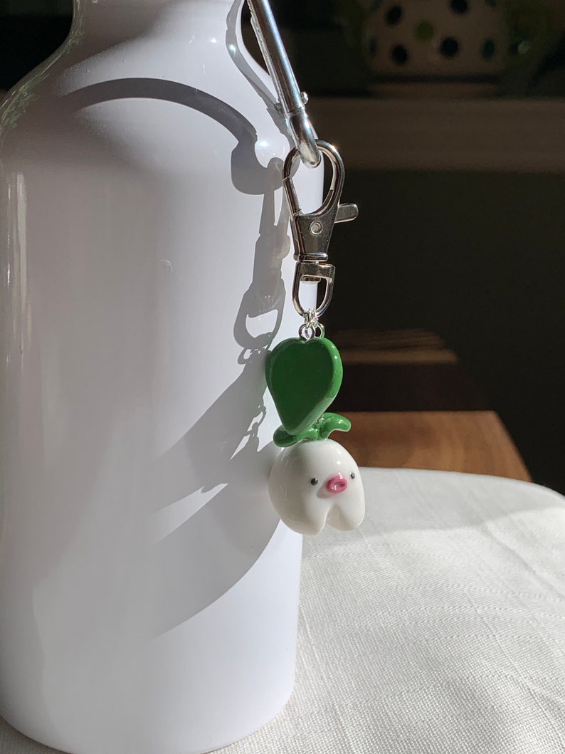 Radish Sprout Clay Keychain | Etsy