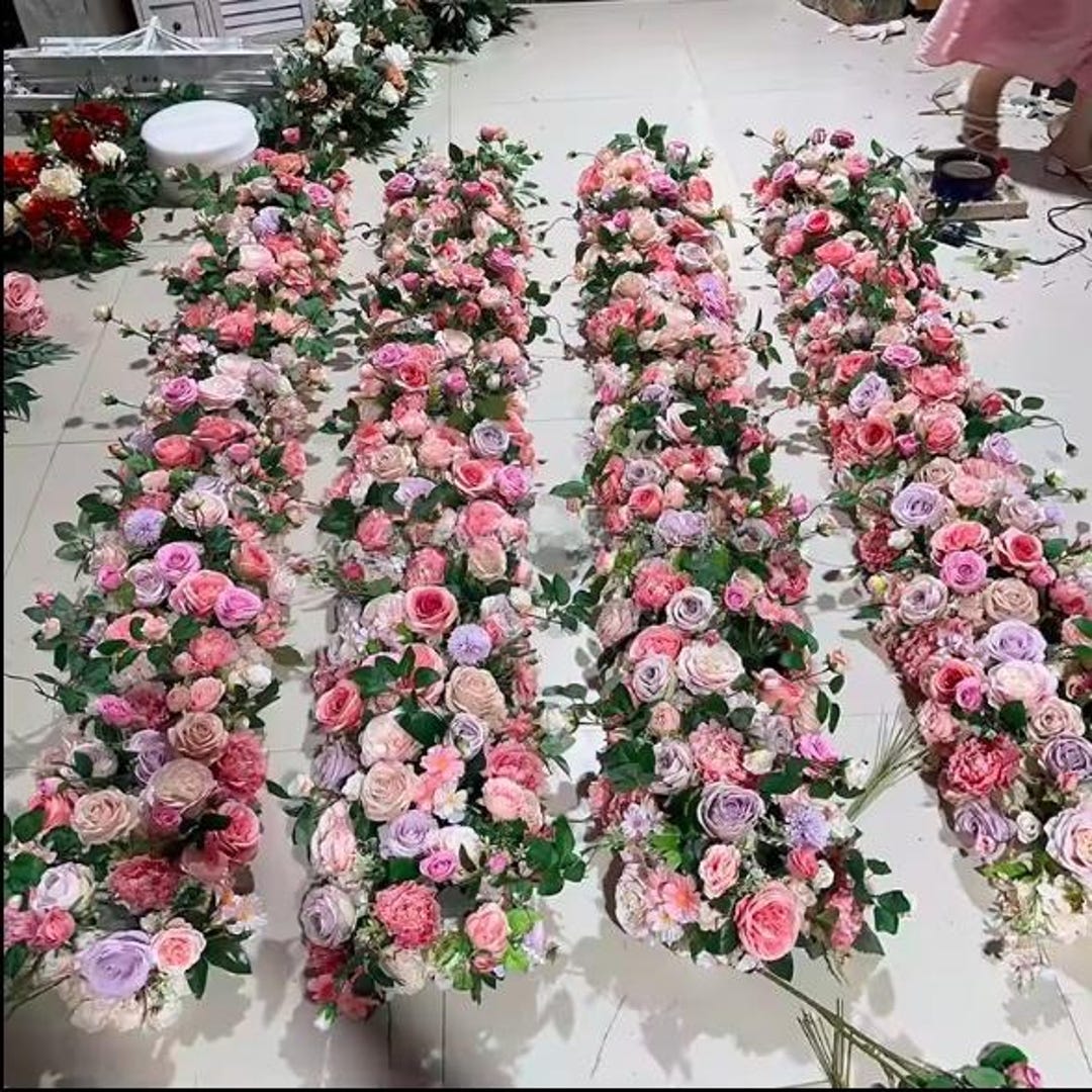Blush Pink Flower Runner,artificial Rose Flower Garland,table ...