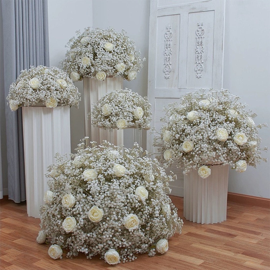 Fully Baby Breath With White Flower Wedding Banquet Wedding ...