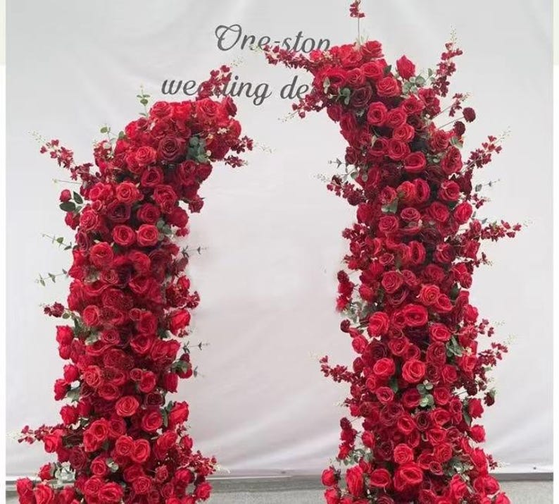 Greenery White Rose Flower Arch,wedding Flower Backdrop,flower Archway ...