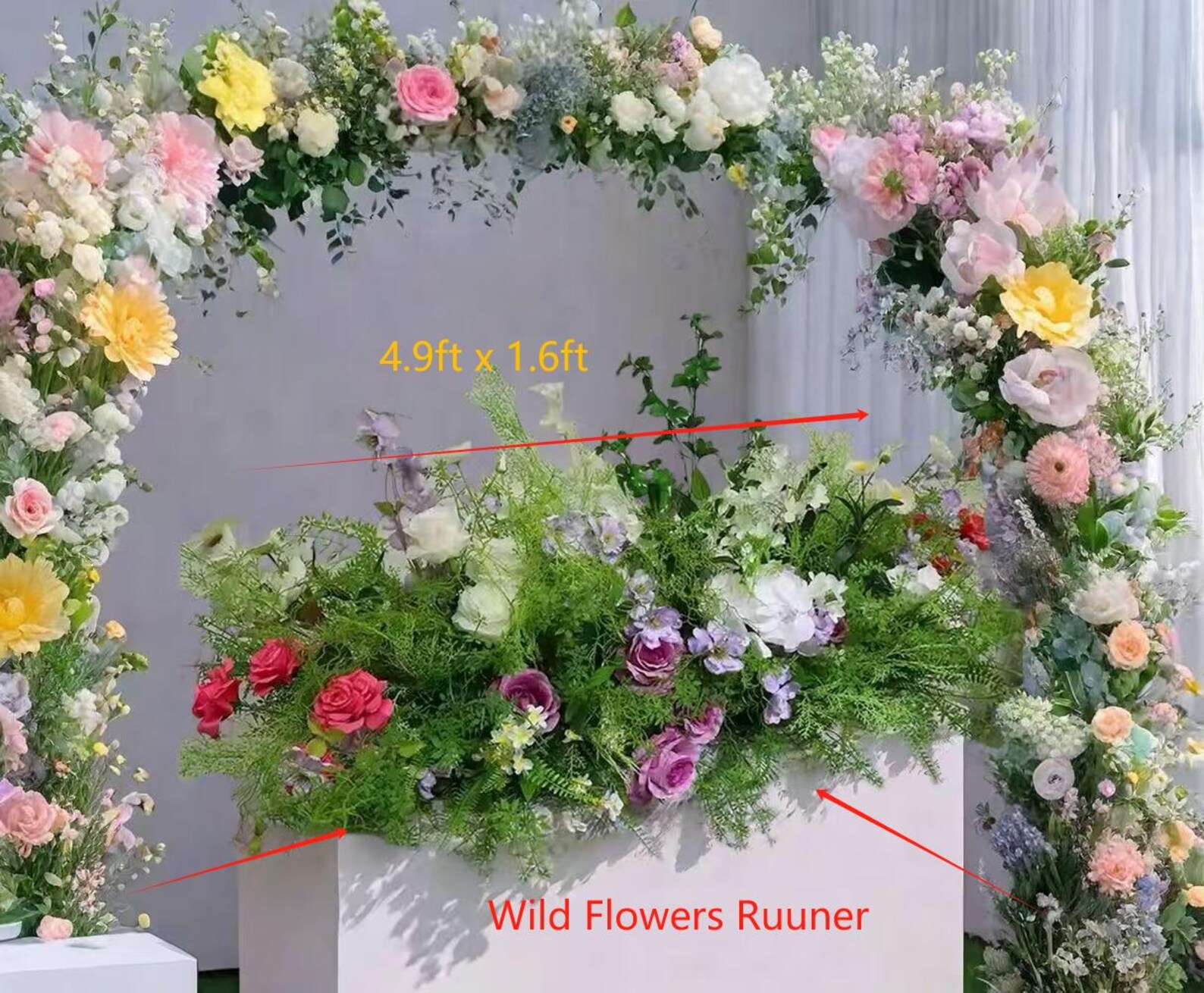 Silk Wedding Flower Garland,floor Flower,table Runner Centerpiece - Etsy
