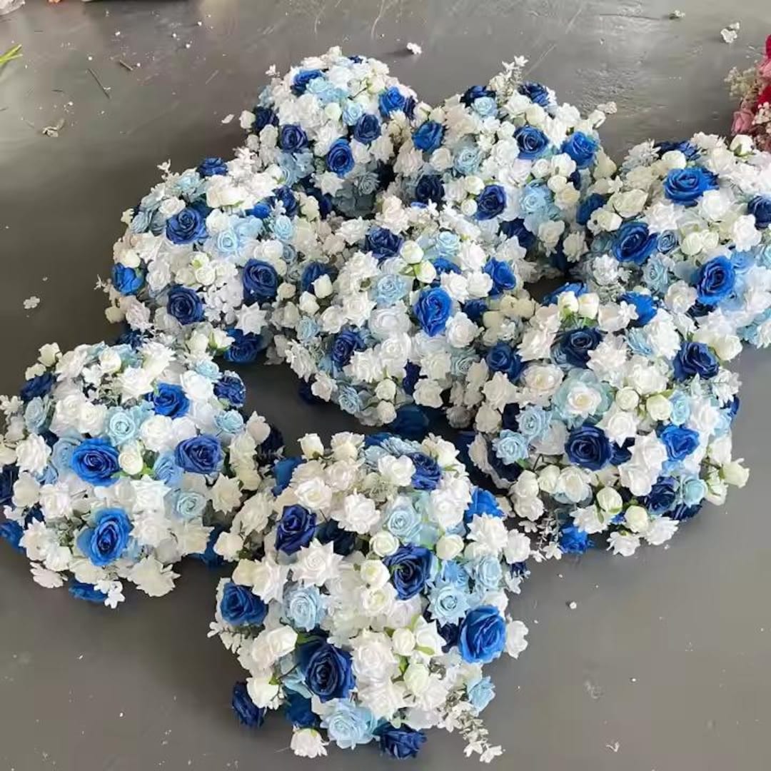 Light Blue Roses Flower Ball Wedding Centerpiece Table Centerpiece ...
