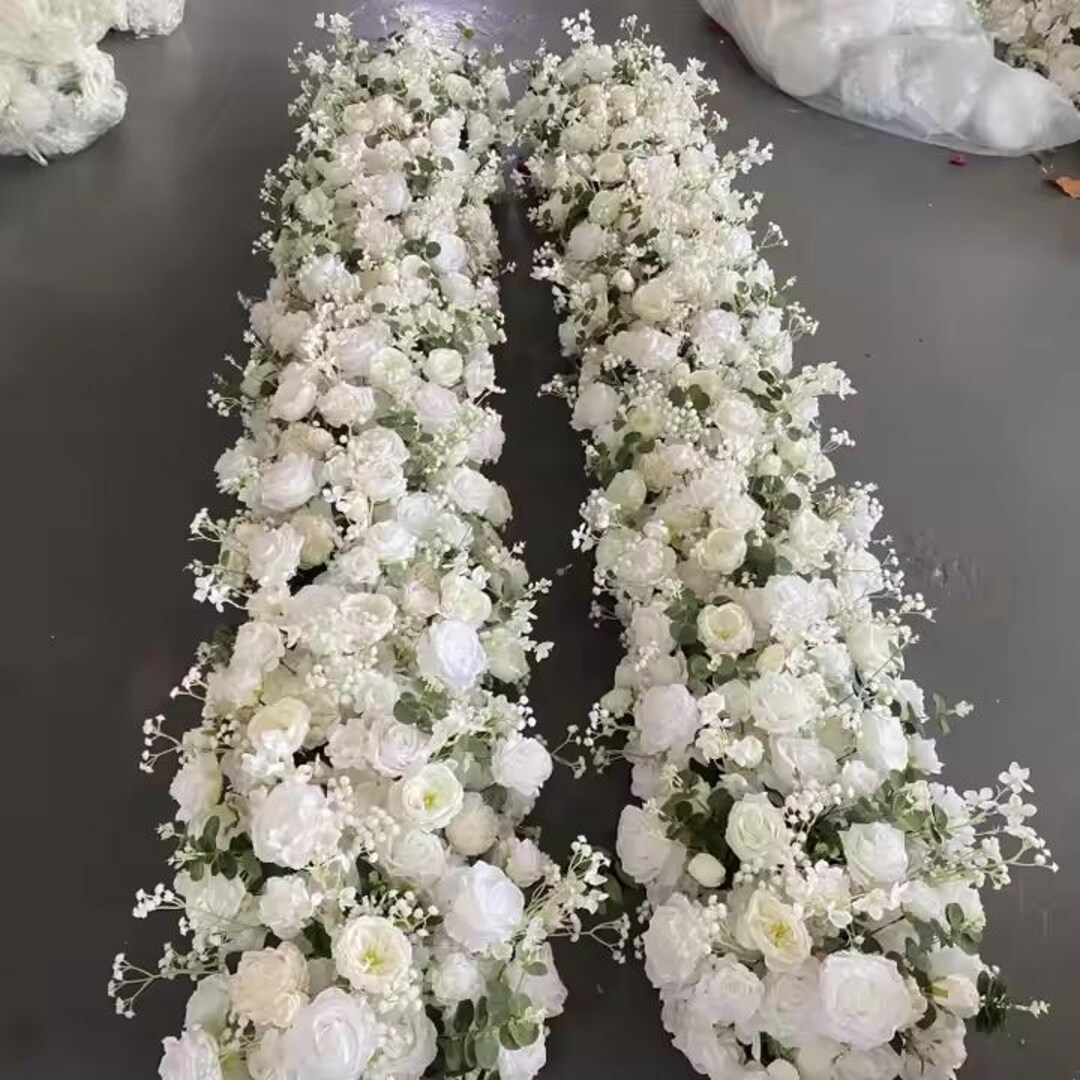 Baby Breath White Rose Flower Garland,table Centerpiece,wedding ...
