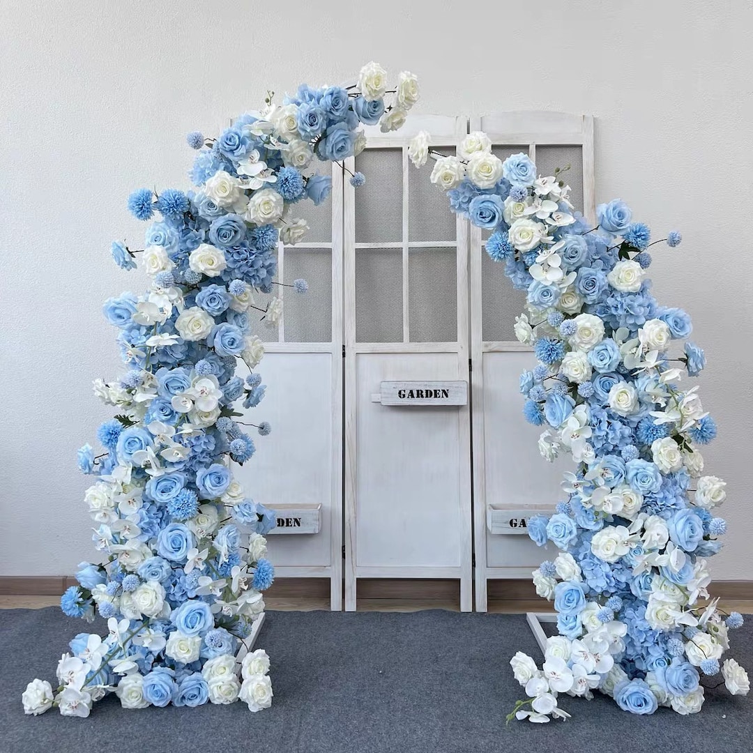 Baby Blue Rose Archway Flower Wedding Backdrop Flower Archway Wedding ...