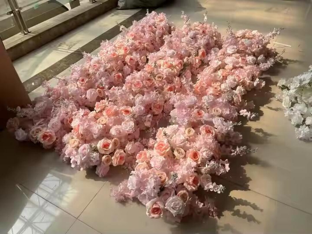 Hot Pink Rose Flower Runner,artificial Flowers Runner,wedding Flower ...