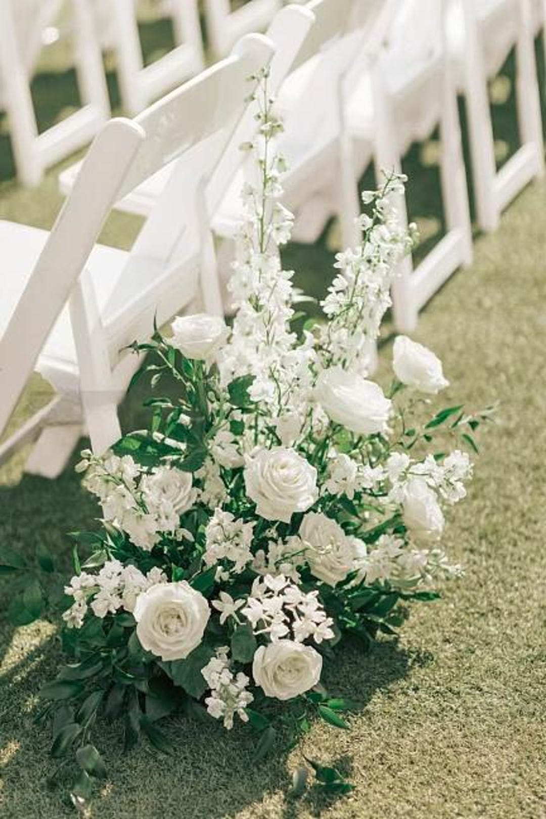 Wedding Aisle Flower,ground Flowers,white Rose Flower Row,wedding ...