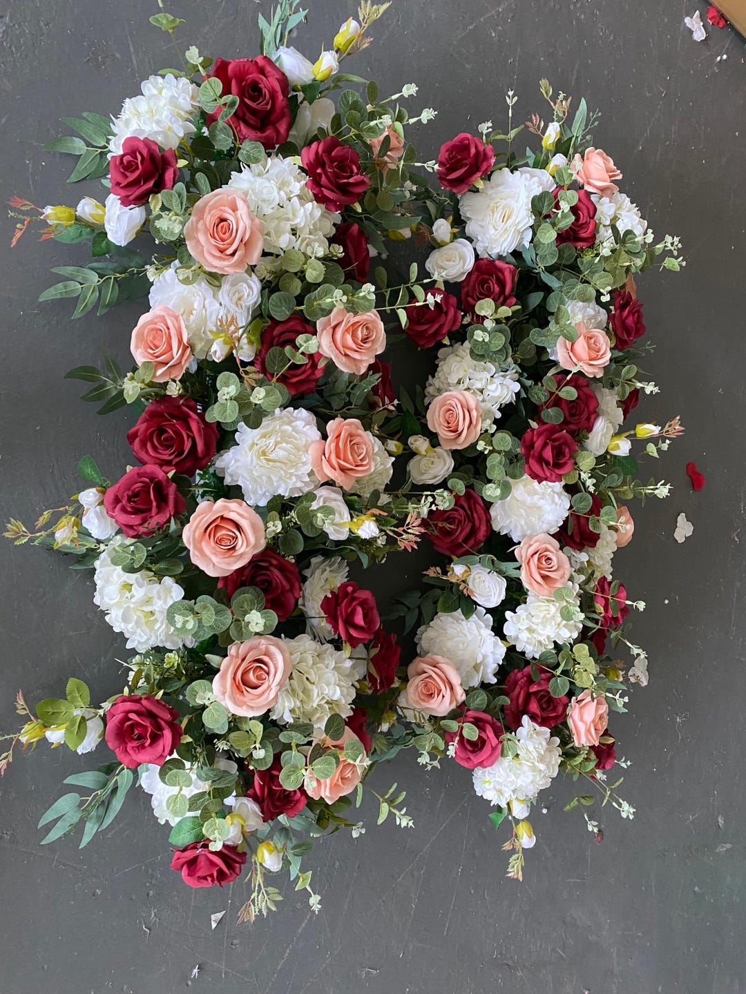 Red Rose Flower Runner,wedding Floral Arrangement,wedding Floral Aisle ...