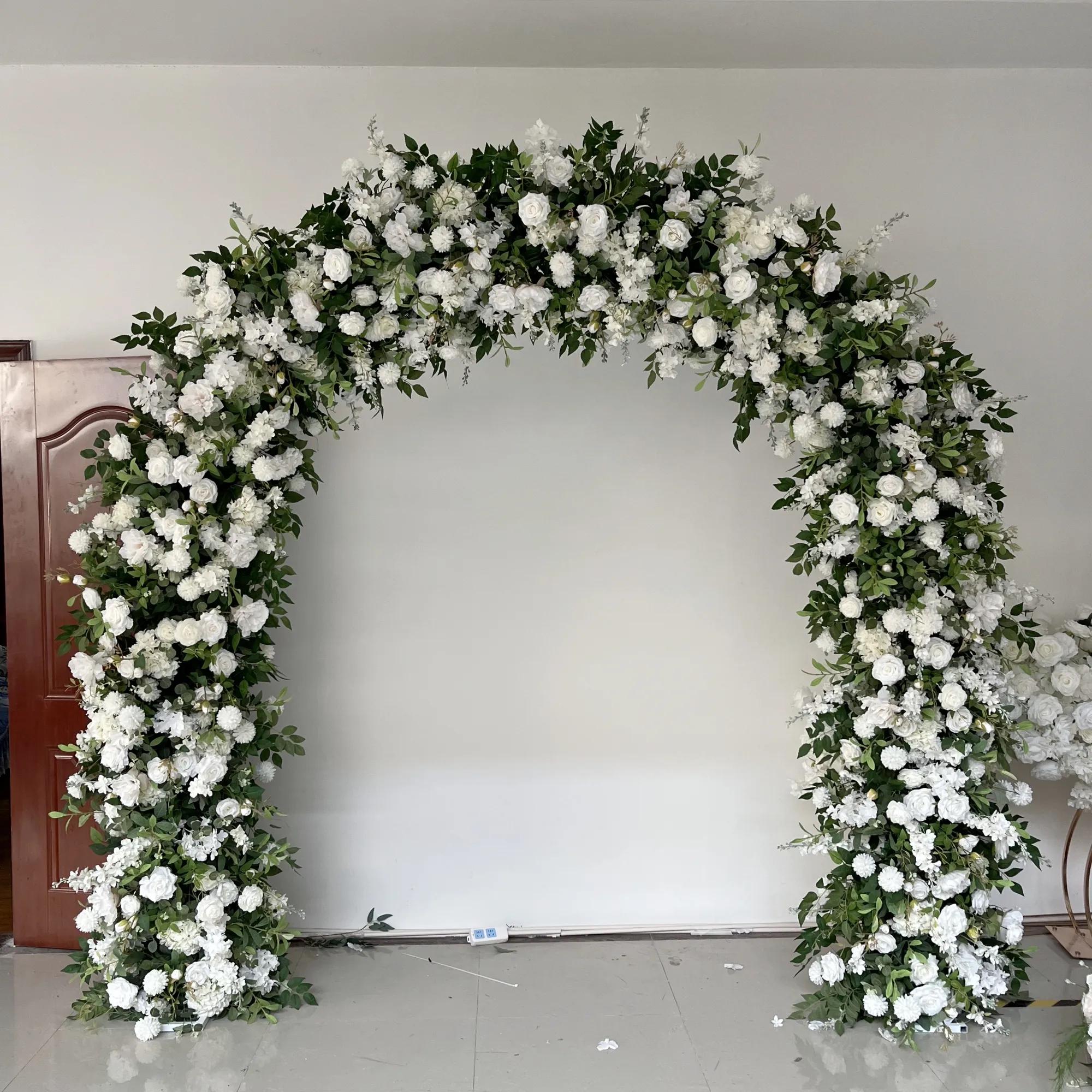 White Rose Flower Arch Wedding Flower Garland Table Runner Flower Row ...