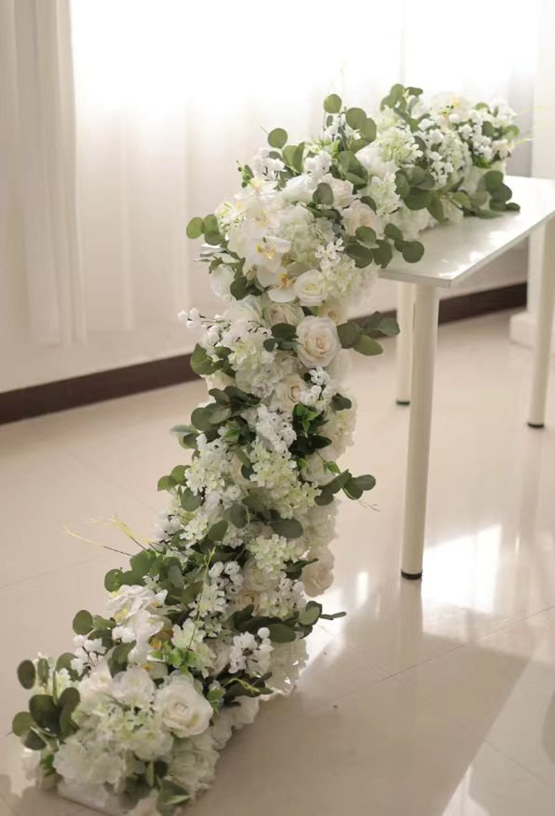 Greenery Flower Runner,wedding Flower Table Runner,flower Garland,aisle ...