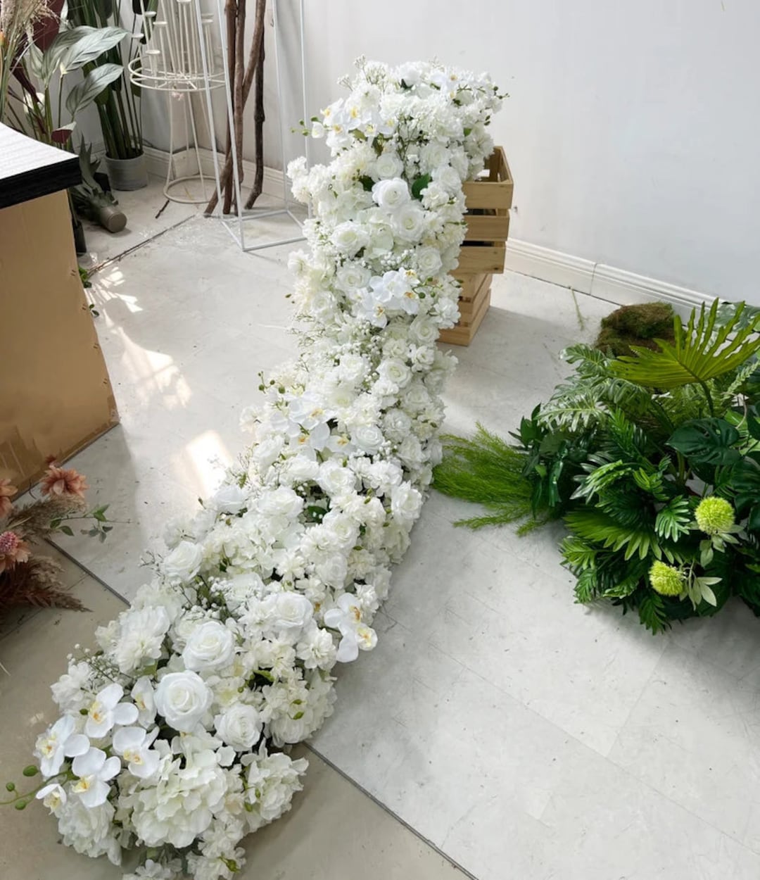 White Flower Runner,wedding Flower Garland,aisle Runner Decor,wedding ...