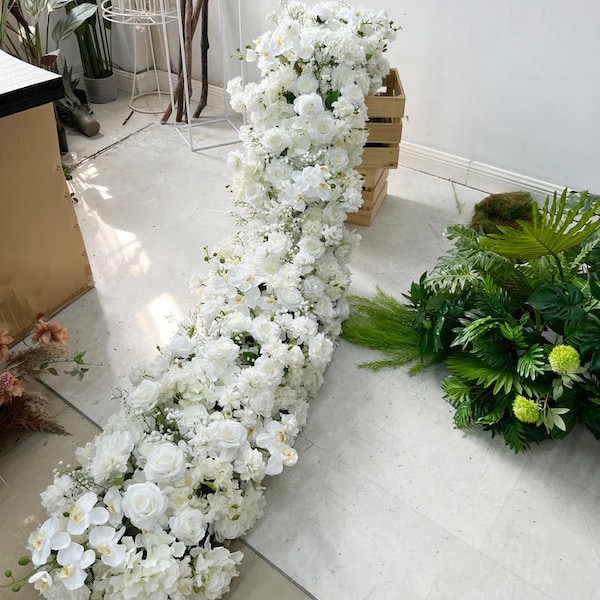 White Wedding Flower Runner - Etsy