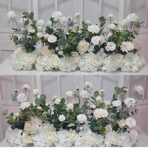 White Rose Flower Runner,table Flower Runner,flower Garland,wedding ...