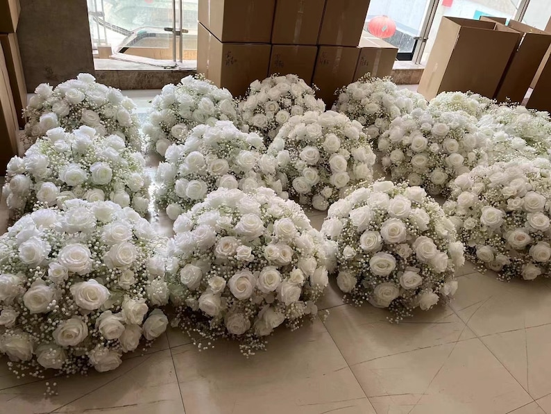 Orange flower Ball With White Rose,wedding Arrangement,table ...