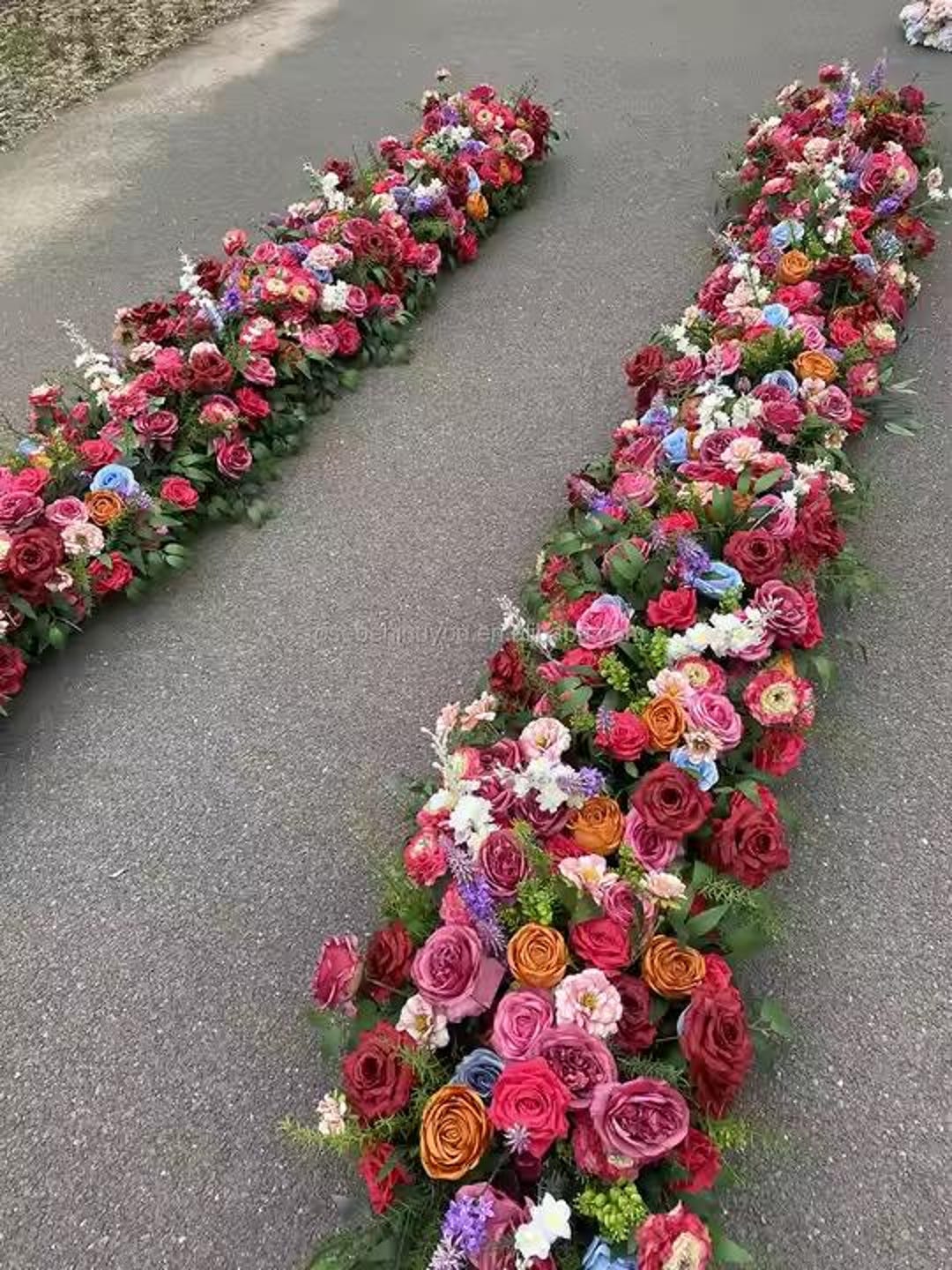 Hot Pink Rose Flower Runner,artificial Flower Garland,ground Arch ...