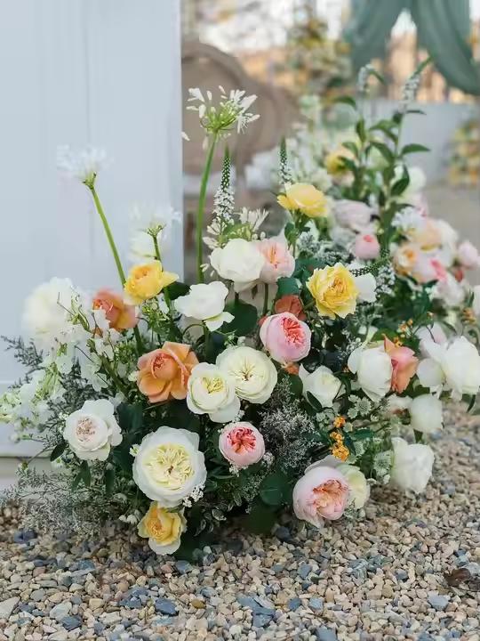 Wedding Grounded Flower Arrangement,floor Flower,wedding Floral Runner ...