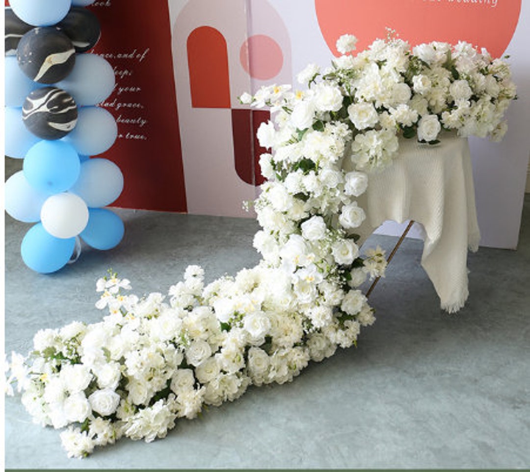 White Rose Flower Runner,wedding Flower Garland,wedding Centerpiece ...