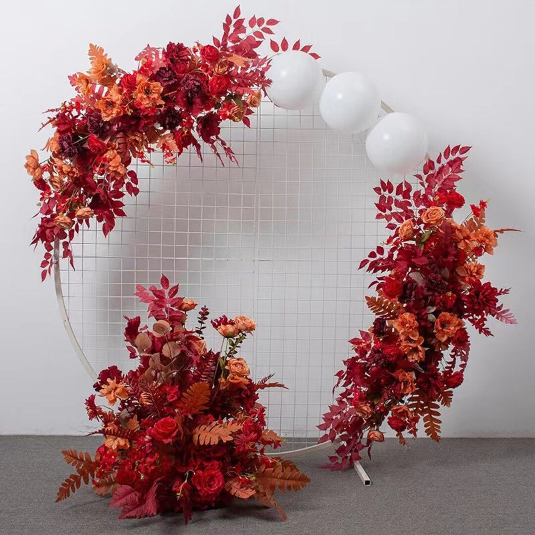 All Flower Arch Set,wedding Flower Corner Swag,round Ring Hoop for ...