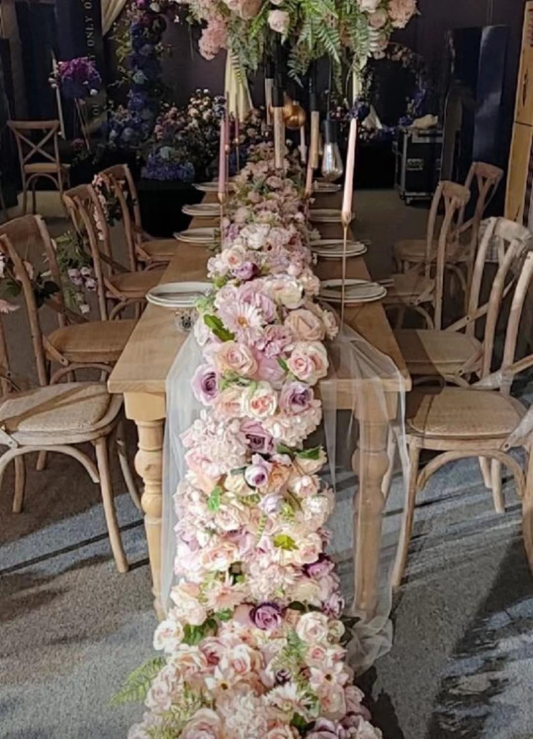 Princess Pink Flower Runner,wedding Aisle Flower Garland,wedding ...